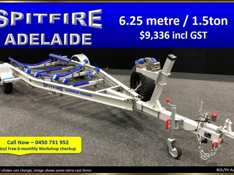Aluminium Boat Trailer - Single Axle 6.25m X 1500kg Atm for Sale | Boat ...