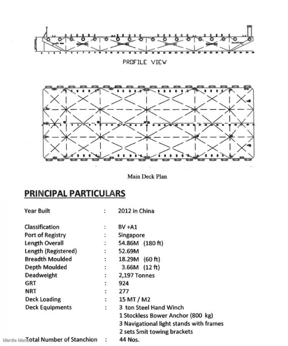 Used 54.86m X 18.28m Abs Steel Deck Cargo Dumb Barge for Sale | Boats For Sale | Yachthub
