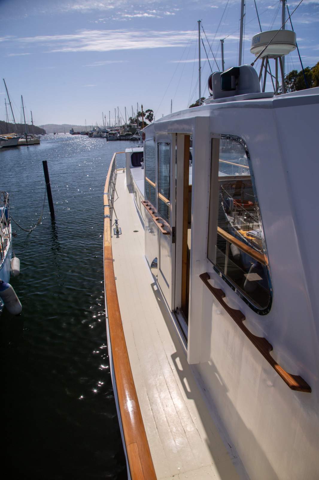 Custom Built 64ft Huon Pine Timber Motor Cruiser For Sale | Derwent ...