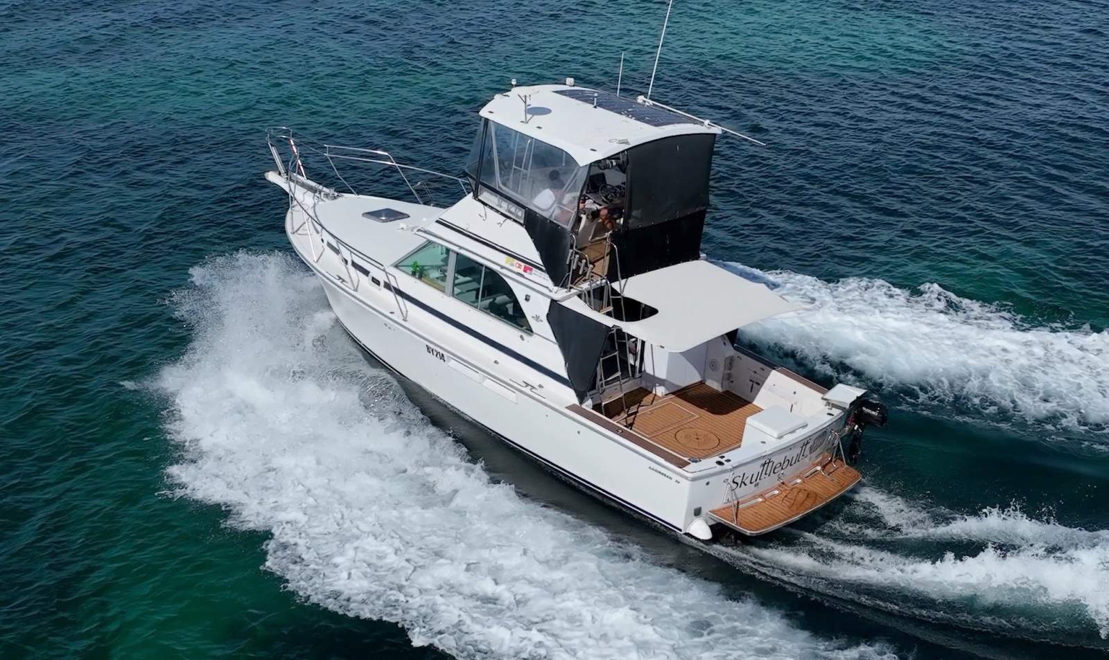 Used Caribbean 35 Flybridge Cruiser - Twin Caterpillar Diesels, Sleeps ...