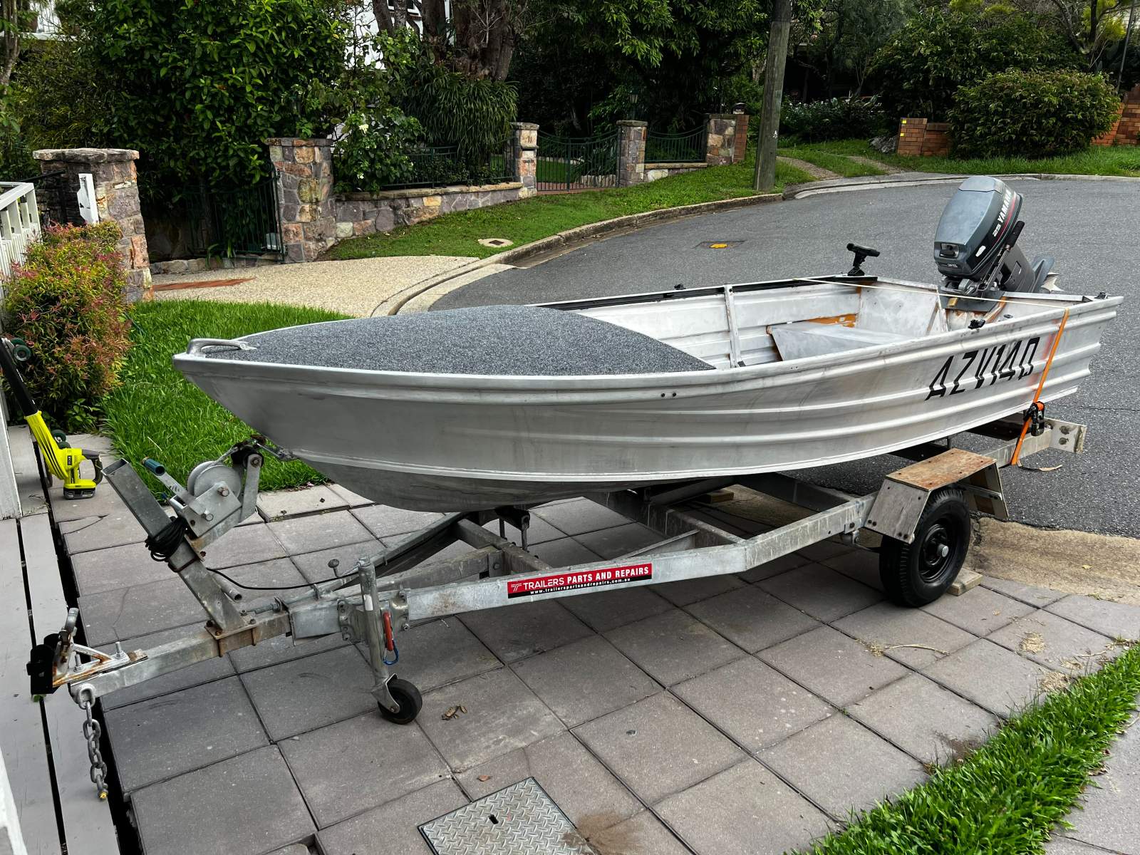 Used Tinny - Aluminum 4.05m With Motor And Trailer for Sale | Boats For ...