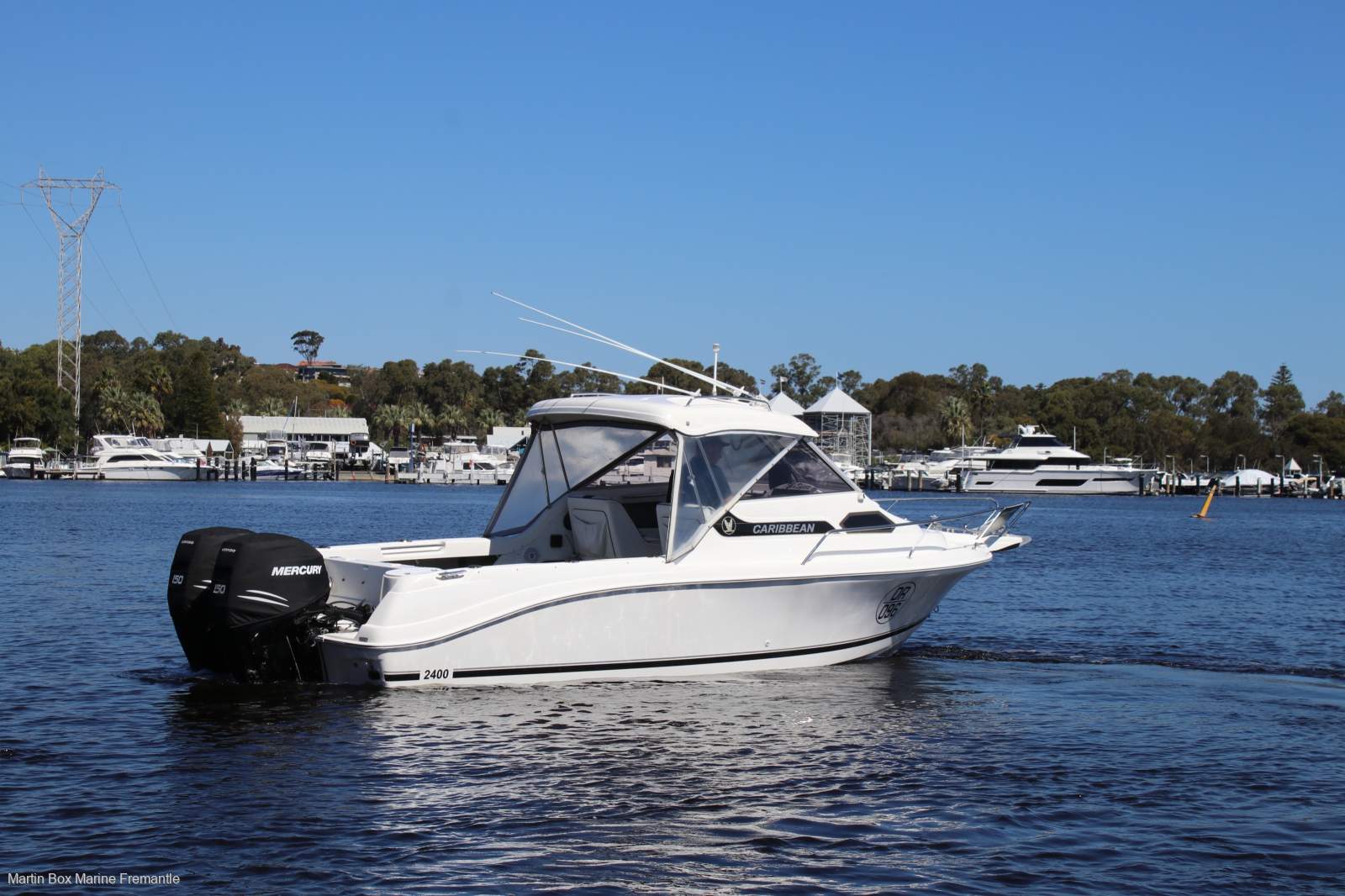 Used Caribbean 2400 With Floating Dock And Dual Axle Aluminium Trailer ...